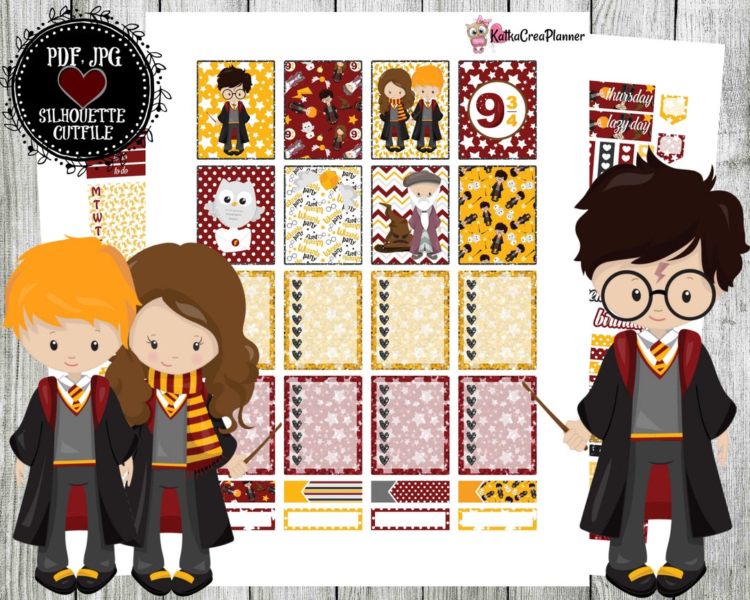 Wizard School Printable Planner Stickers for Erin Condren Planner ...