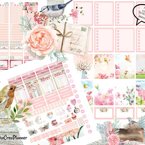 GIRL IN PARIS Printable Planner Stickers Mambi Watercolor | Etsy