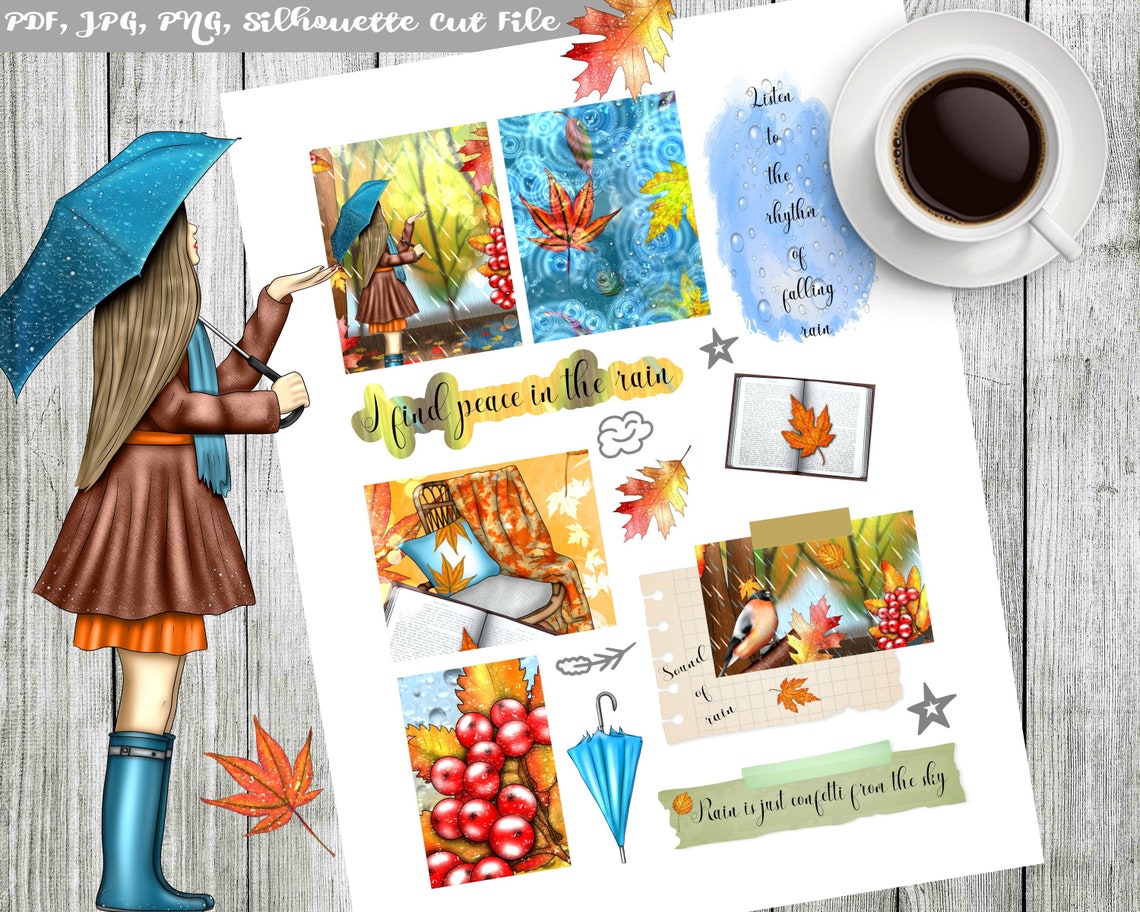RAINY NOVEMBER Printable Journal Kit/autumn Printable Planner - Etsy
