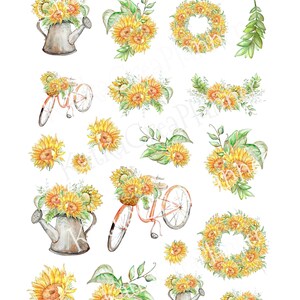 Sunflowers Printable Stickers/erin Condren/happy Planner/filofax ...