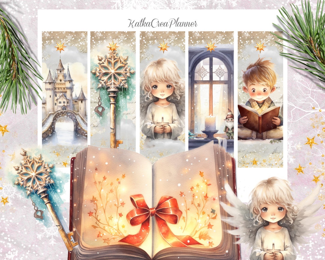 WINTER FAIRYTALE Printable Bookmark/christmas Bookmarks/digital ...