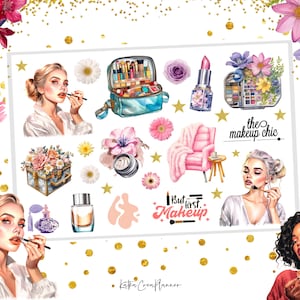 MAKEUP Printable Stickers/fashion Girl Stickers/girl Spa Activities ...