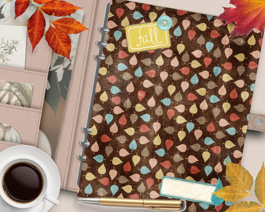 FALL Leaves Scrapbook Printable Planner Cover/autumn Forest Planner ...