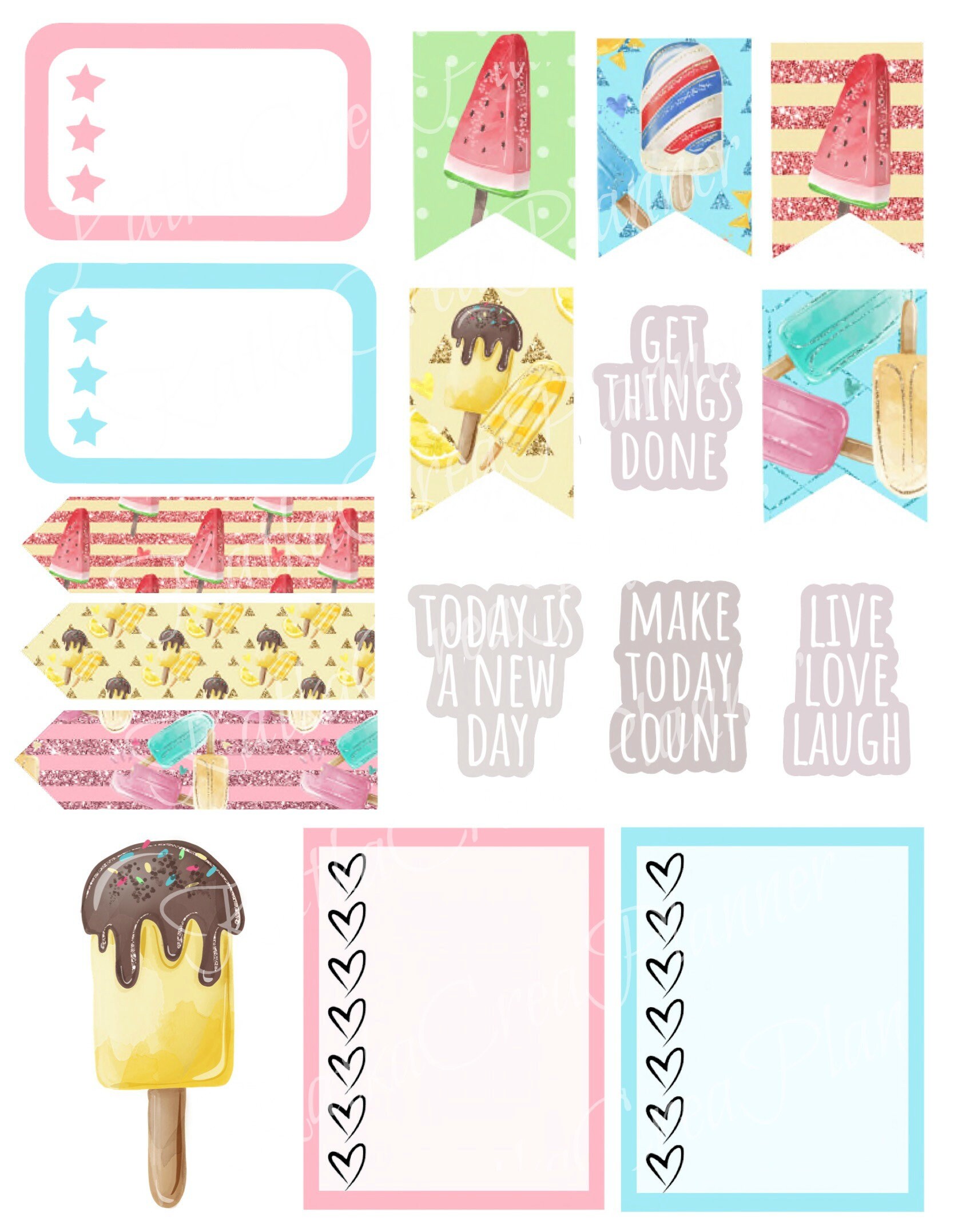 POPSICLE Digital Planner Stickers for Goodnotes/ Ice Cream | Etsy