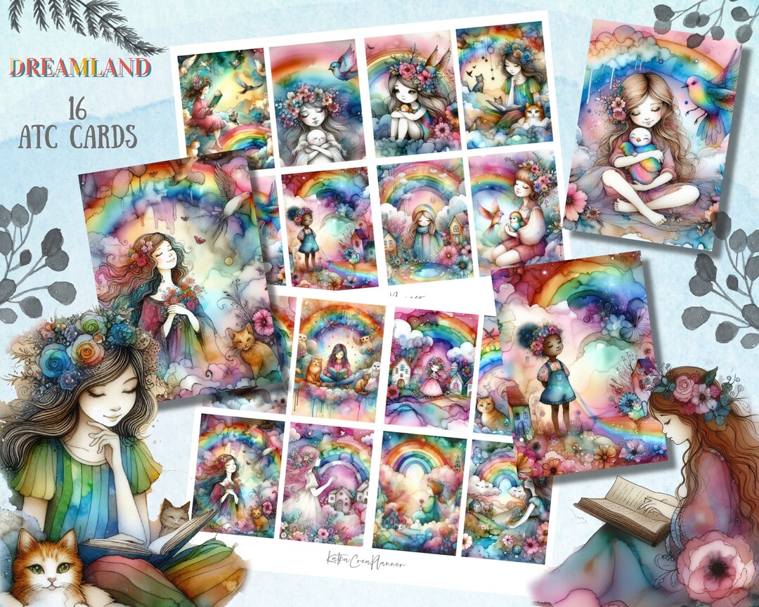 Dreamland ATC Cards, Fairy Tale Journaling Cards, Printable Inserts ...