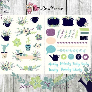 FLOWER GARDEN Digital Planner Stickers for Goodnotes/ iPad Stickers ...