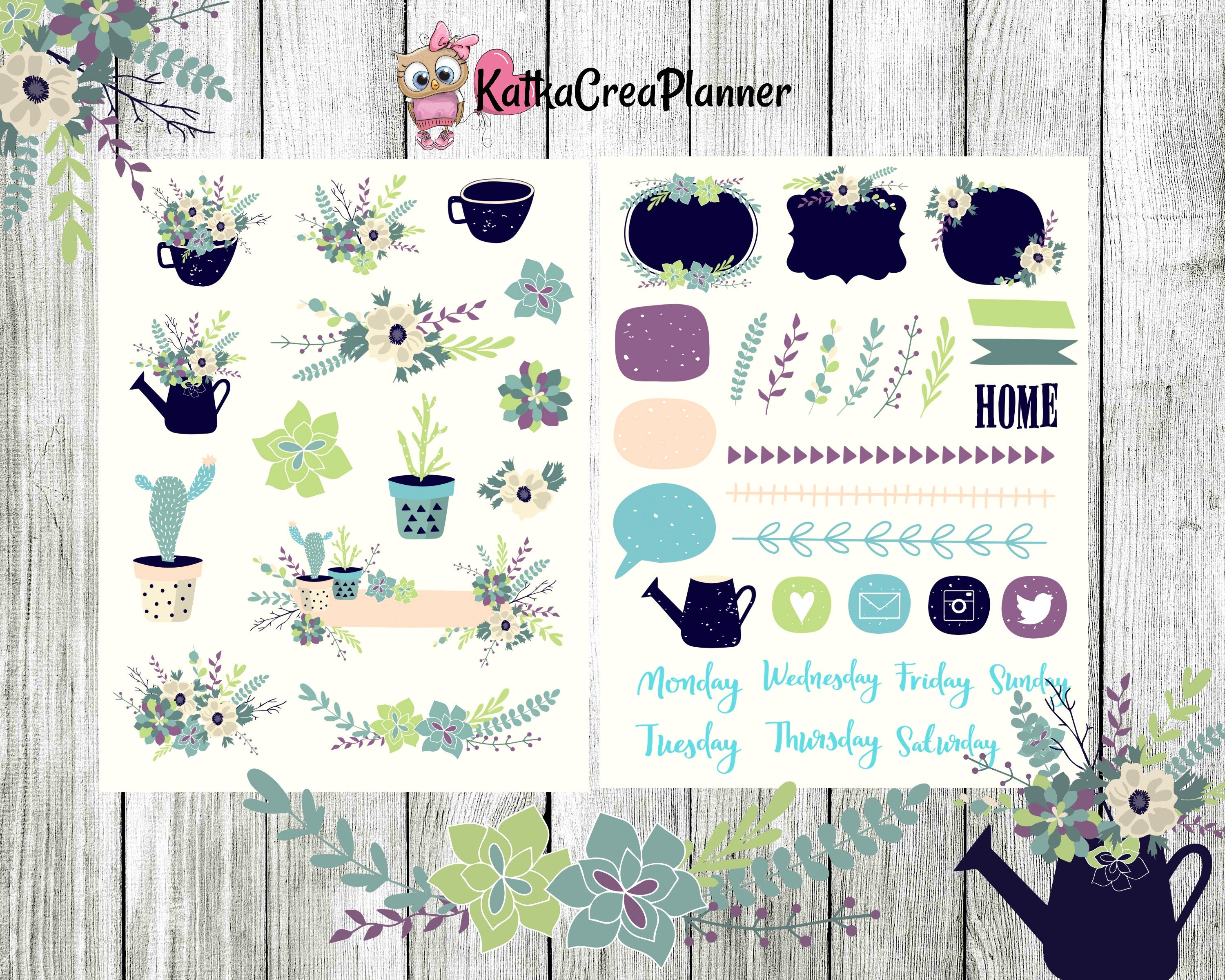 FLOWER GARDEN Digital Planner Stickers for Goodnotes/ Ipad | Etsy