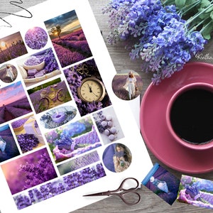 LAVENDER Printable Photo Collage Sticker Sheet/bullet Journal Stickers ...