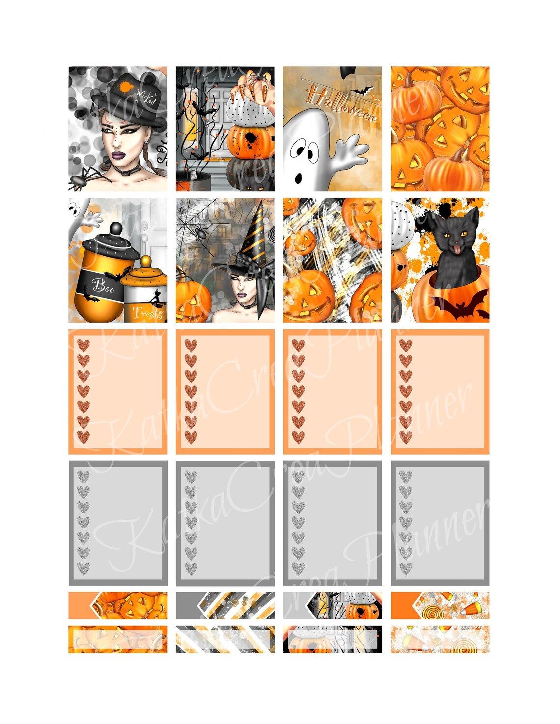 Hello Halloween Printable Planner Stickers for Erin Condren | Etsy
