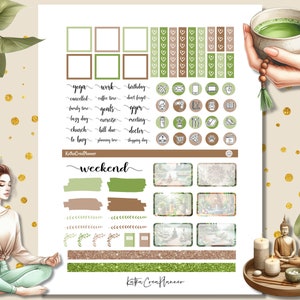 YOGA DAY Printable Weekly Planner Stickers for Vertical Planner/relax ...