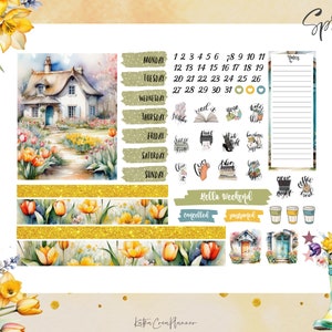 SPRING COTTAGE Printable Planner Stickers for Erin Condren Planner ...