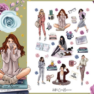 PLANNER GIRL Printable Stickers/fashion Girl Stickers/girl Activities ...
