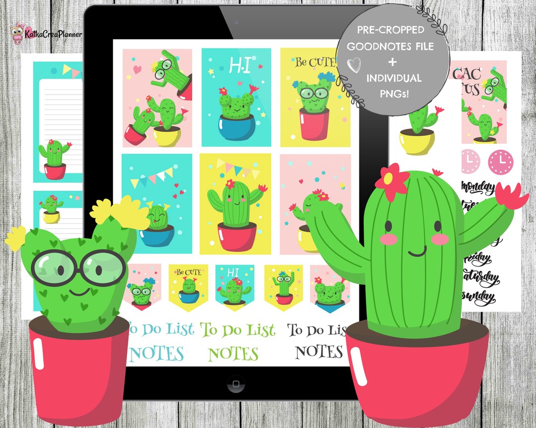 Cacti Digital Planner Stickers for Goodnotes/cactus iPad Stickers ...