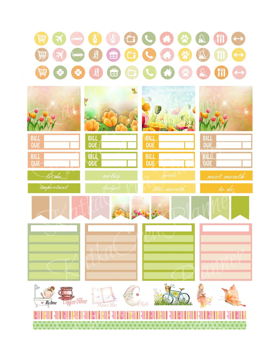 Printable May Monthly View Stickers Planner Stickers for Erin - Etsy