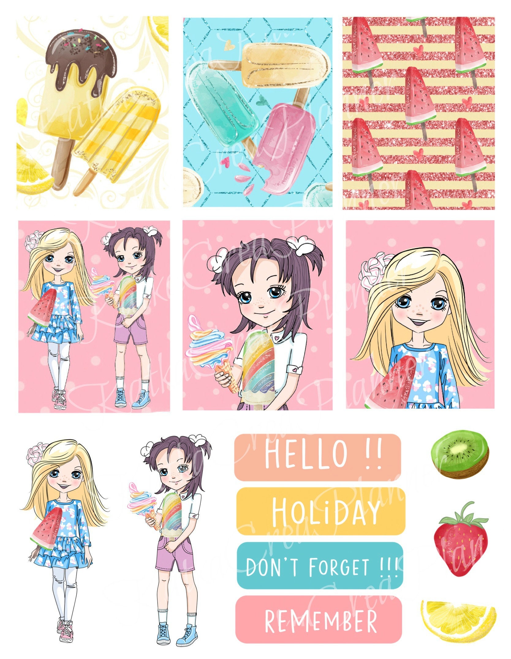POPSICLE Digital Planner Stickers for Goodnotes/ Ice Cream | Etsy