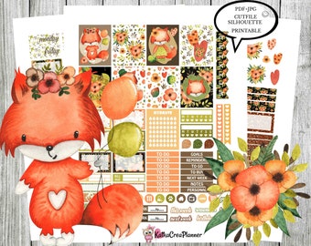 FOX ADVENTURE Printable Planner Stickers for Erin Condren - Etsy
