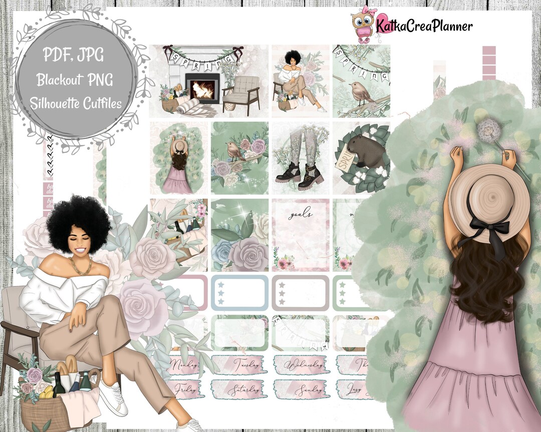 SPRING FEELING Printable Planner Stickers for Erin Condren Planner ...