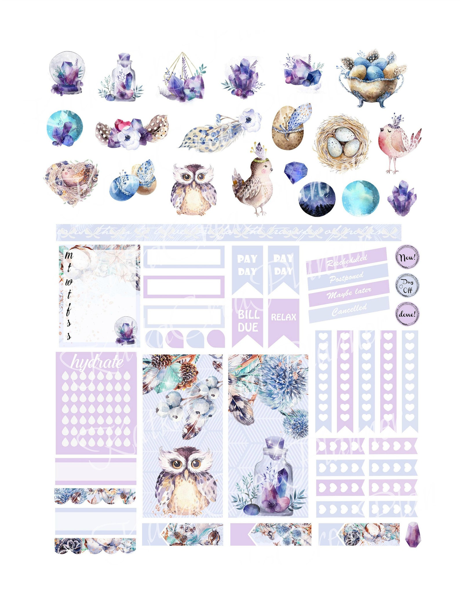 BOHO DREAM Printable Planner Stickers for Erin Condren - Etsy
