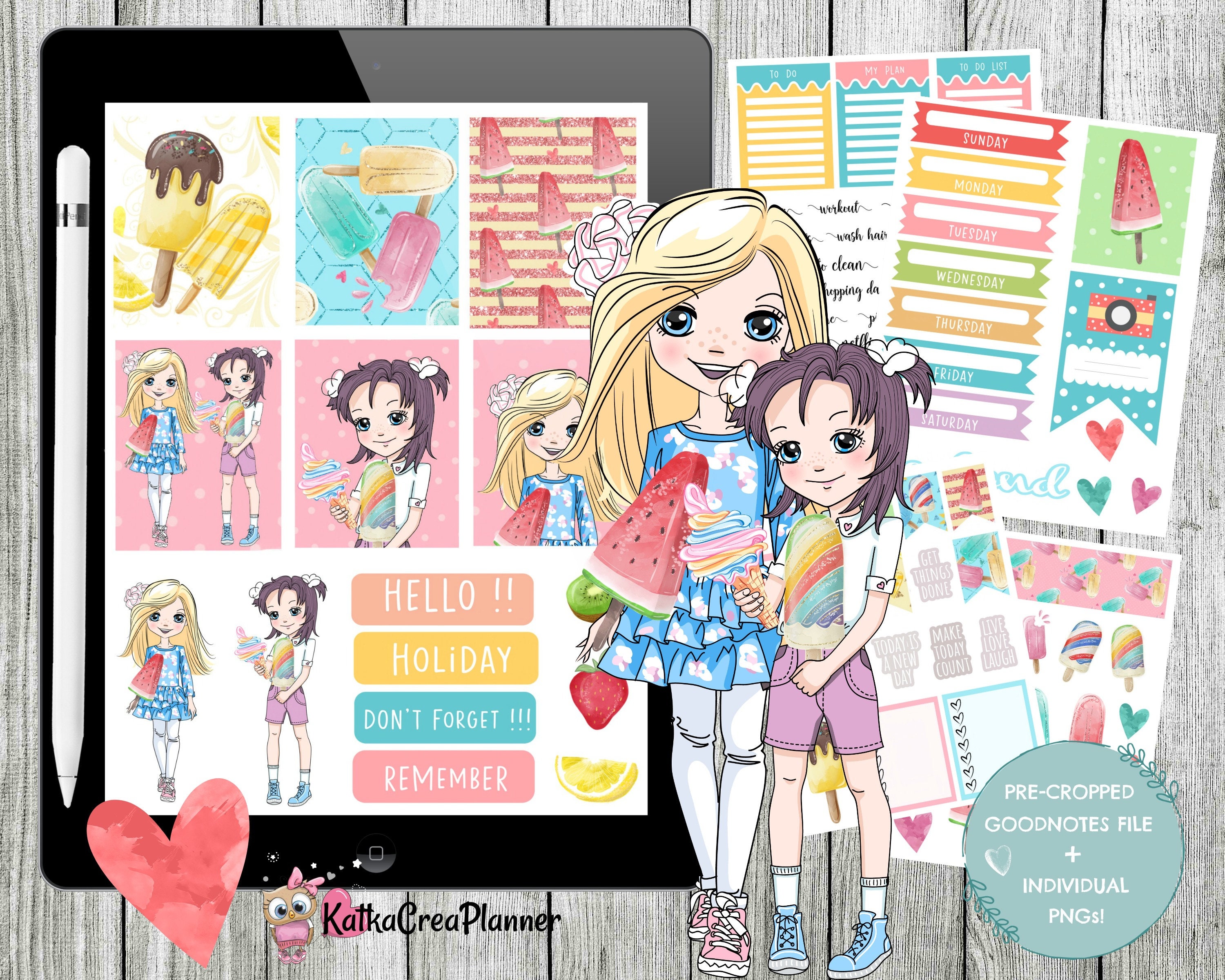 POPSICLE Digital Planner Stickers for Goodnotes/ Ice Cream | Etsy