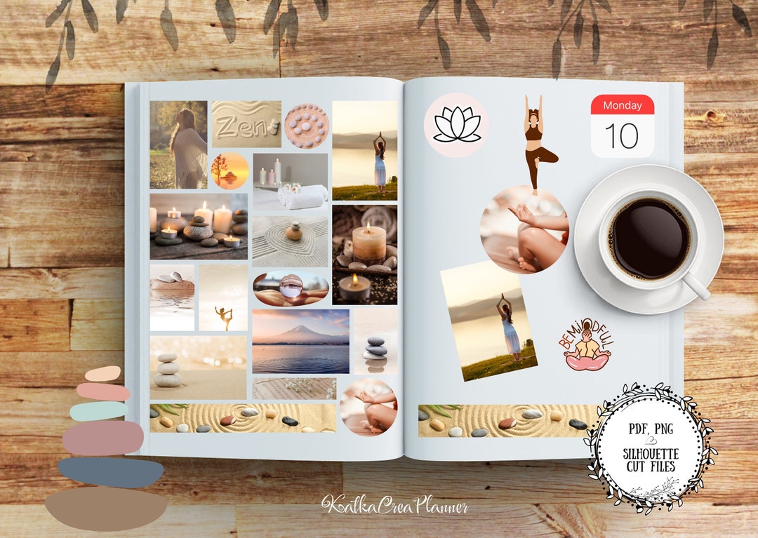 ZEN Printable Photo Collage Sticker Sheet/bullet Journal Stickers ...