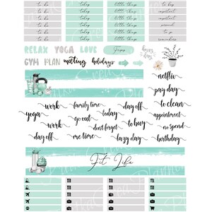 FIT LIFE Printable Planner Stickers for Erin Condren Planner/travelers ...