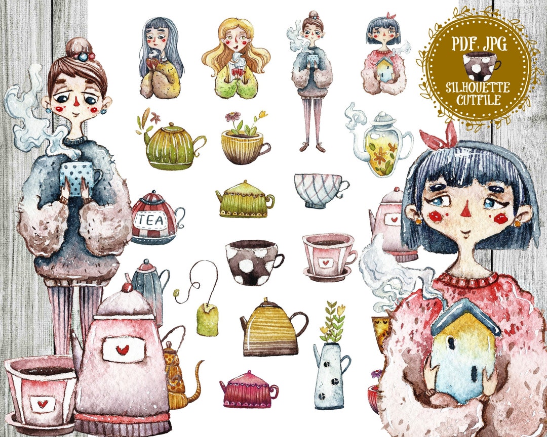 Tea Time Printable Planner Stickers, Planner Girl Stickers, Erin ...