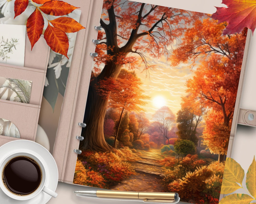 Autumn Forest Planner Cover: Watercolor Landscape (digital Download) - Etsy