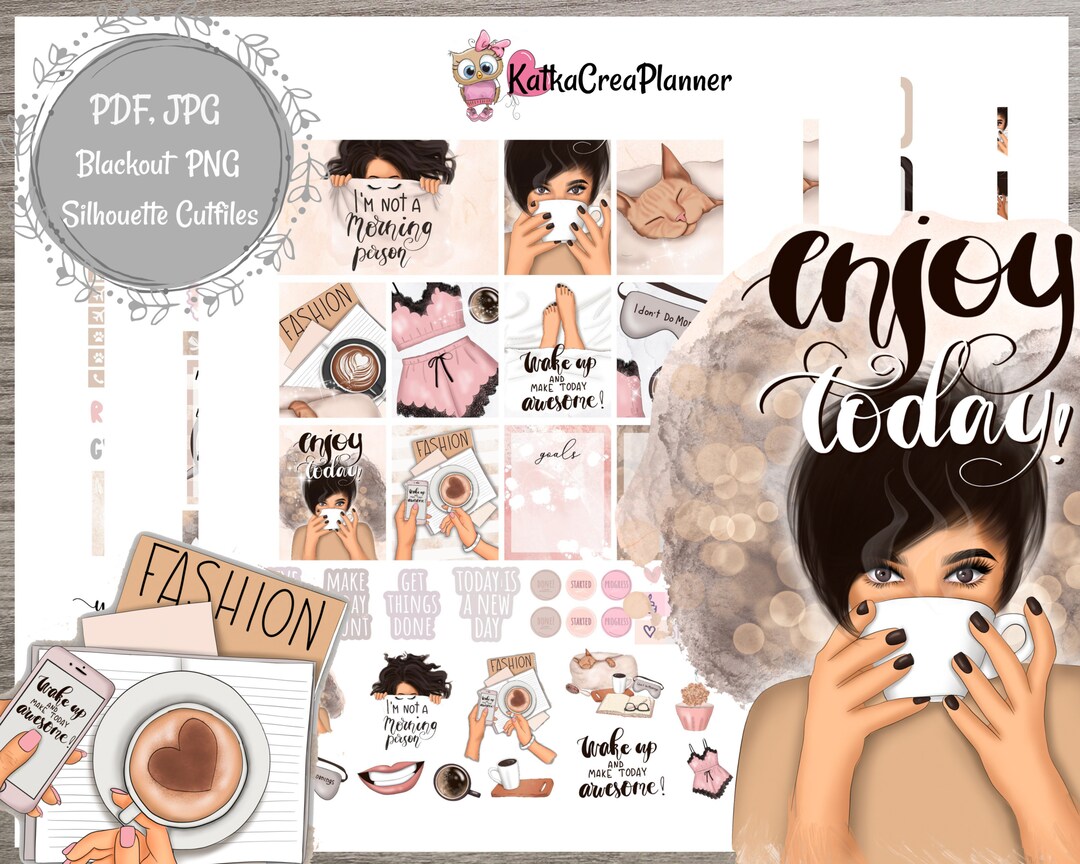 I DON'T DO MORNINGS Printable Planner Stickers for Erin Condren Planner ...