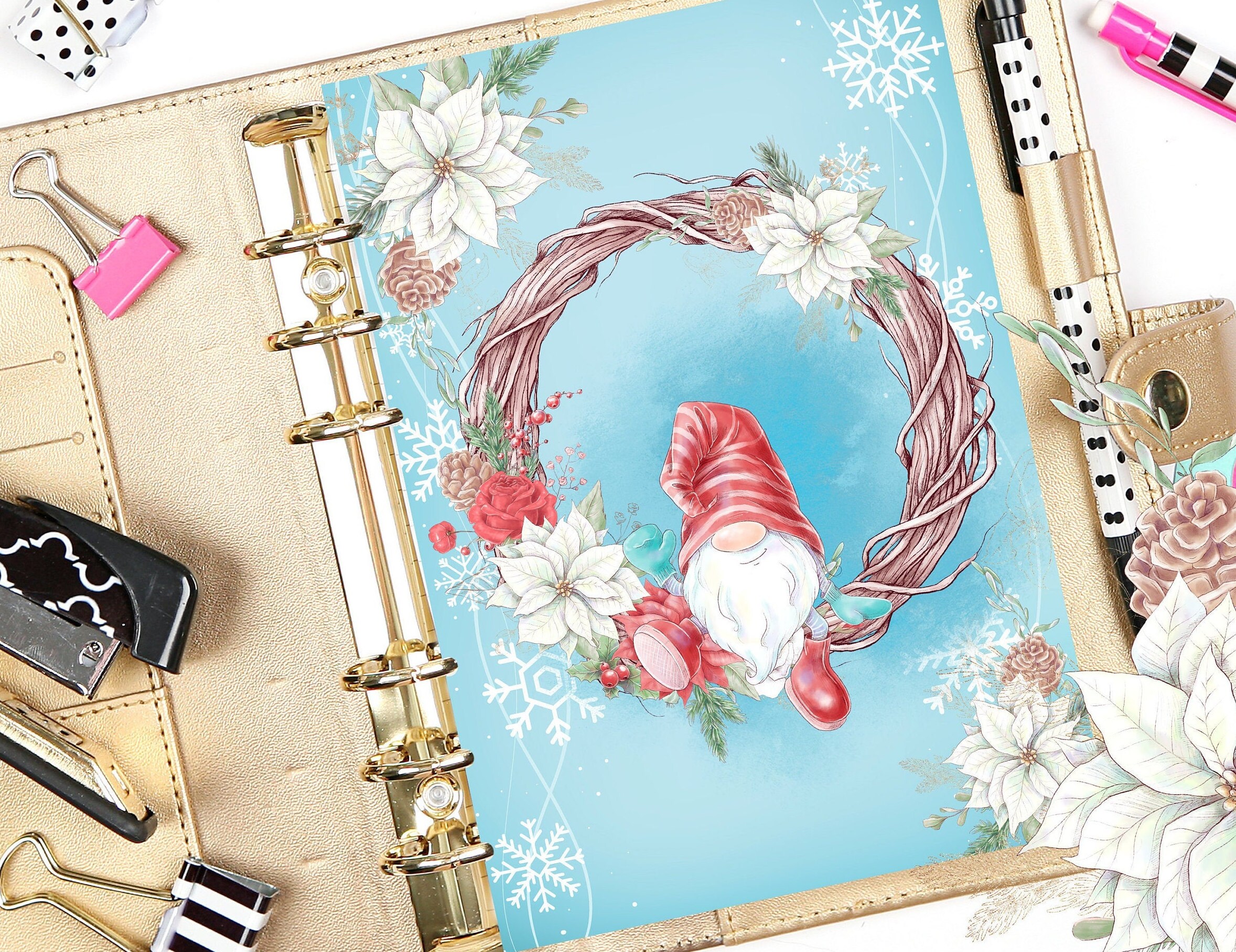 Christmas Gnome Printable Planner Dashboard/winter Planner - Etsy