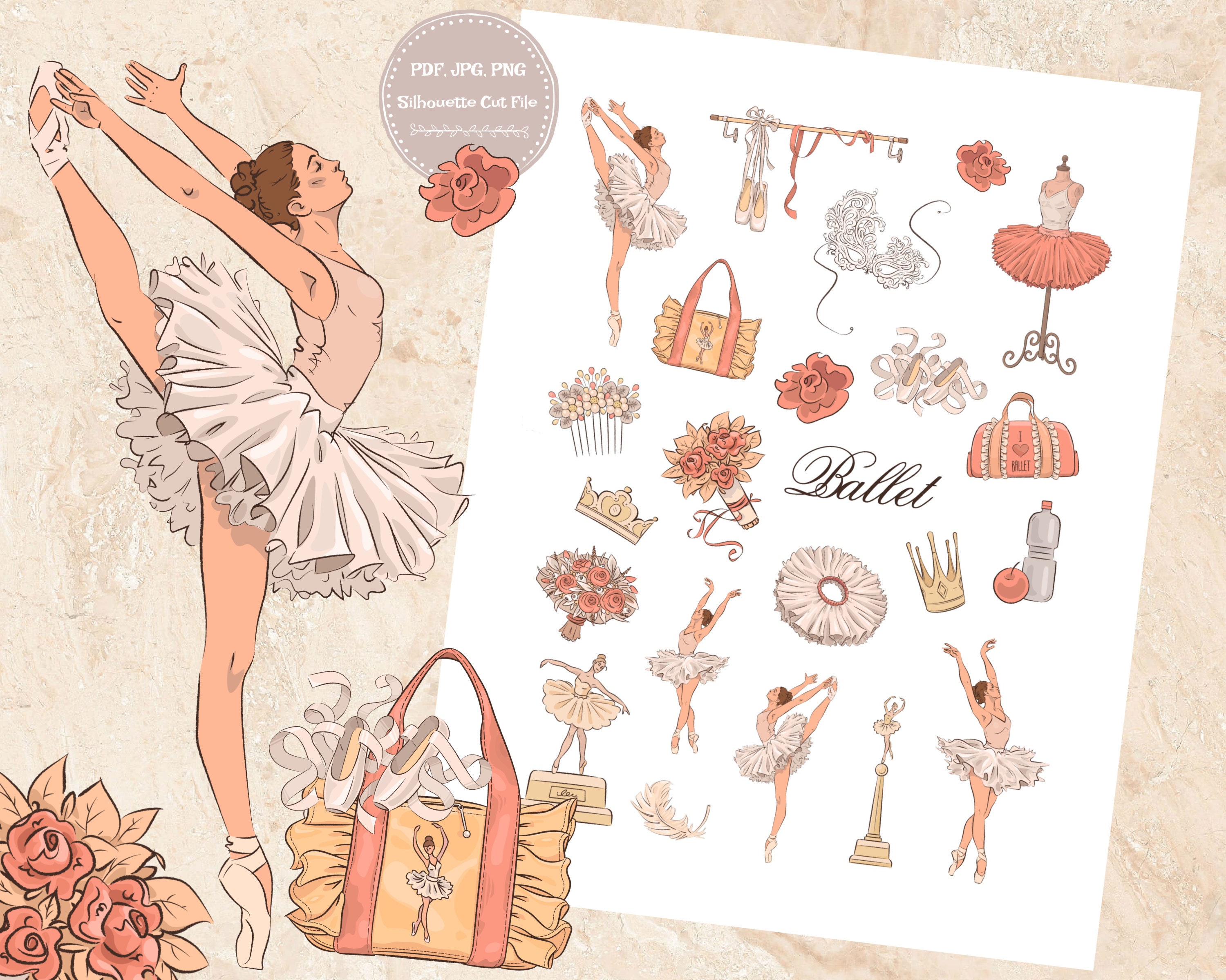 Ballet Printable Stickers Printable Ballet Dancer Planner | Etsy