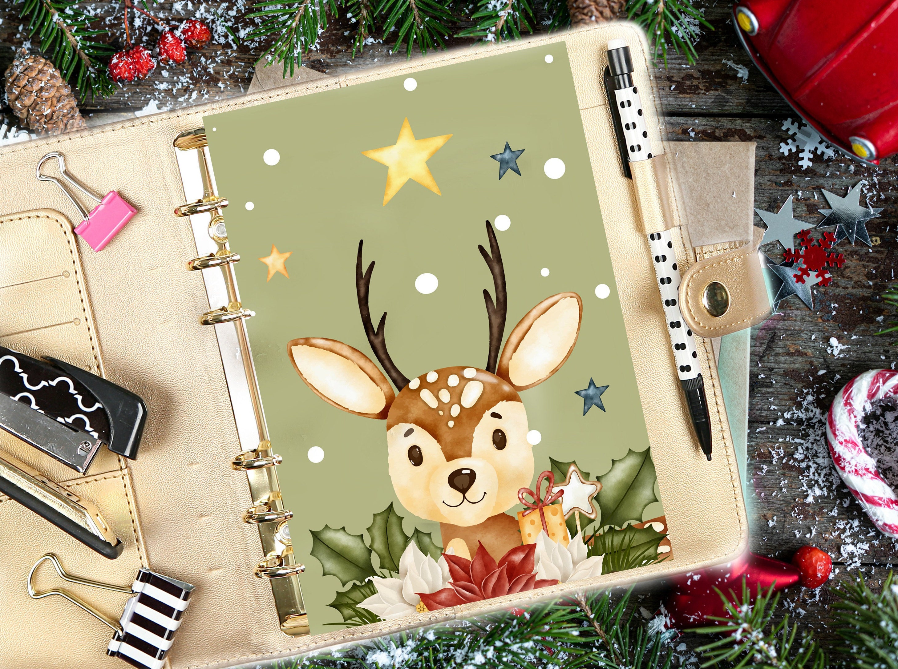 CUTE DEER Printable Planner Dashboard/christmas Planner Divider/planner ...