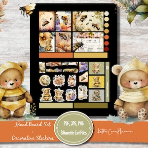 HONEY BEE Printable Watercolor Moodboard and Decorative Planner ...