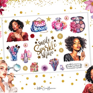 MAKEUP Printable Stickers/fashion Girl Stickers/girl Spa Activities ...