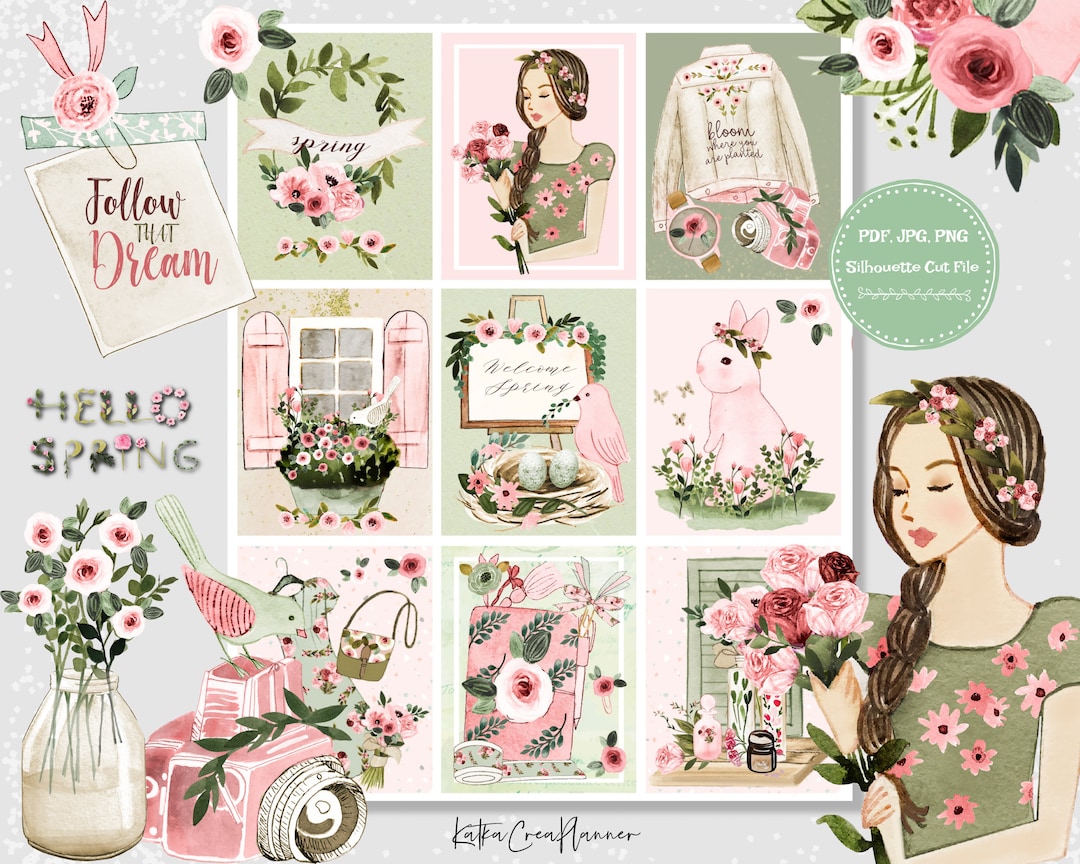 SPRING AWAKENING Printable Planner Stickers for Erin Condren Planner ...