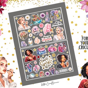 MAKEUP Printable Stickers/fashion Girl Stickers/girl Spa Activities ...