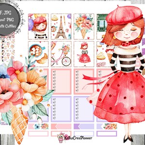PARIS VACATION Printable Planner Stickers for Erin Condren Planner ...