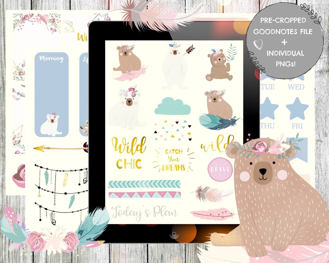 BOHO VIBES Digital Planner Stickers for Goodnotes/ iPad Stickers ...