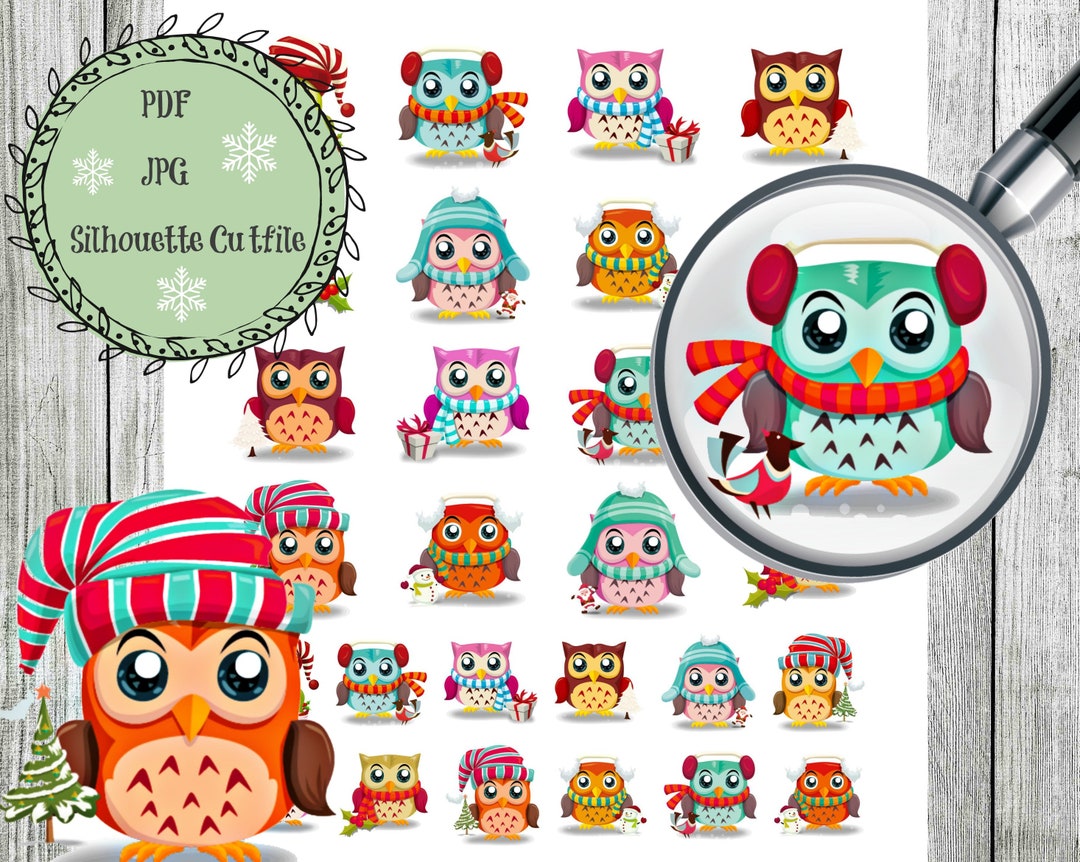 Cute Printable Winter Owl Planner Stickers, Planner Accessories ...