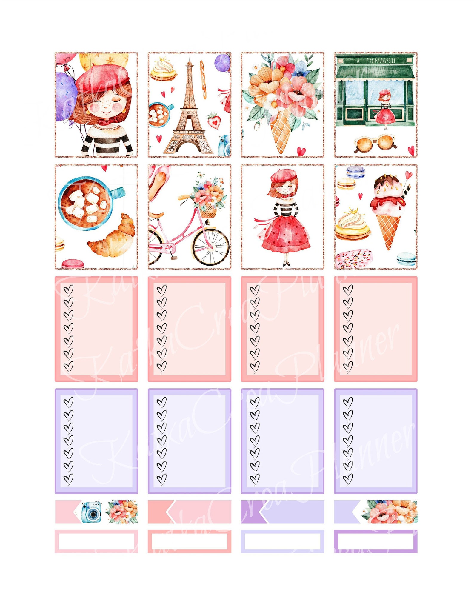 PARIS VACATION Printable Planner Stickers for Erin Condren | Etsy