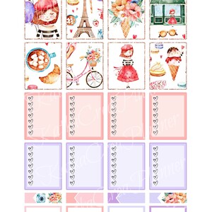 PARIS VACATION Printable Planner Stickers for Erin Condren Planner ...