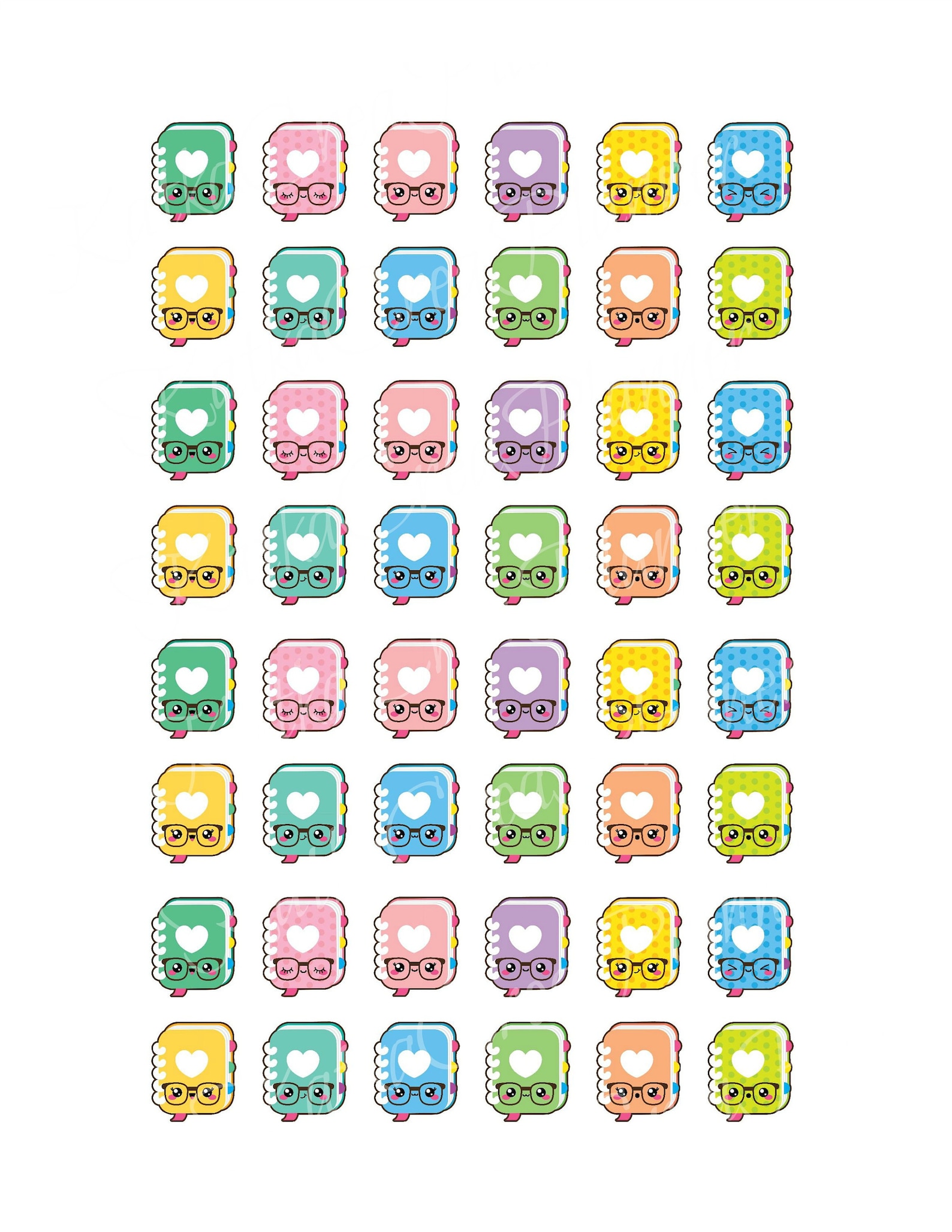 Cute Printable Planner Stickers Kawaii Planning Stickers - Etsy