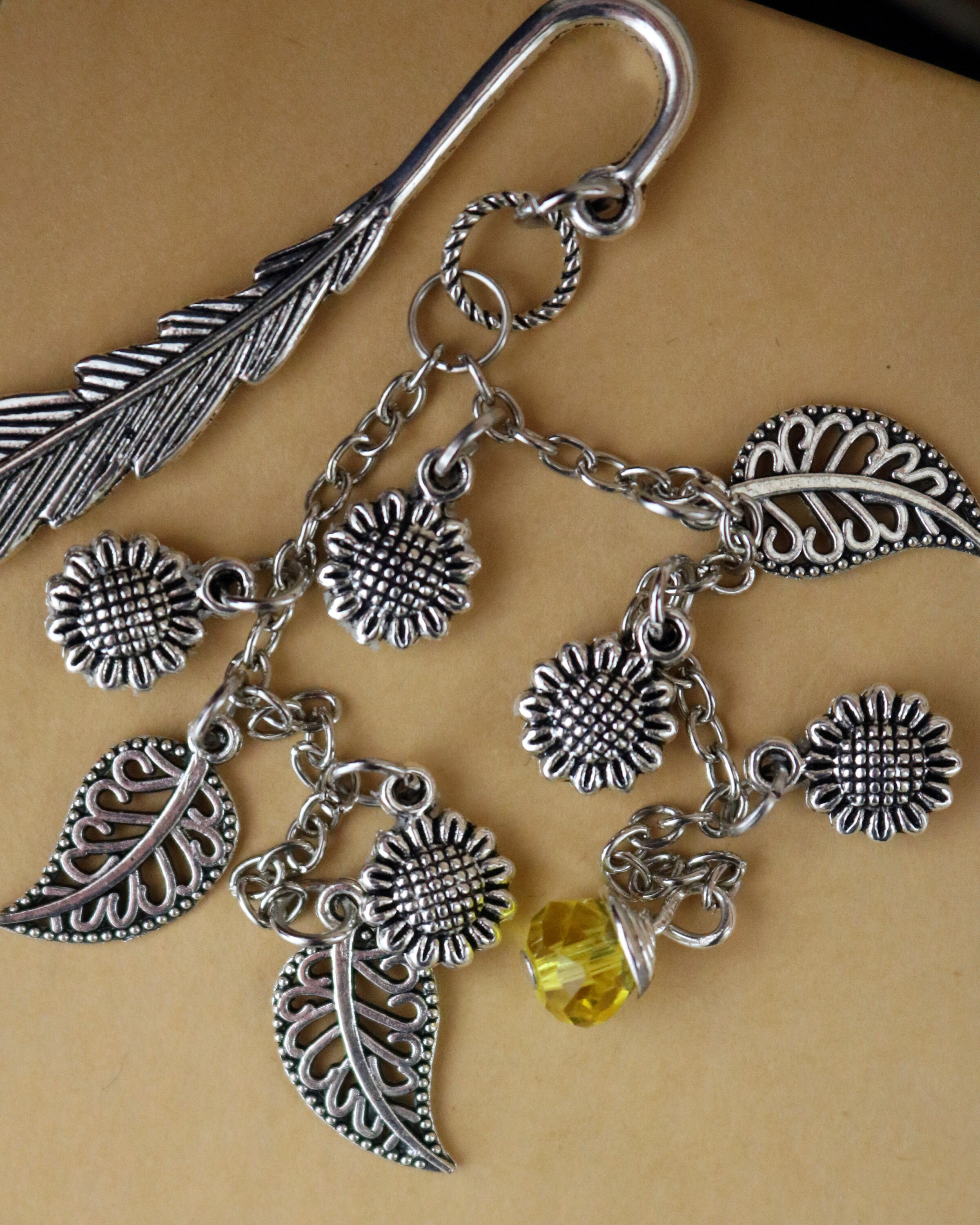 Field of Sunflowers Silver Finish Feather Bookmark With - Etsy Canada