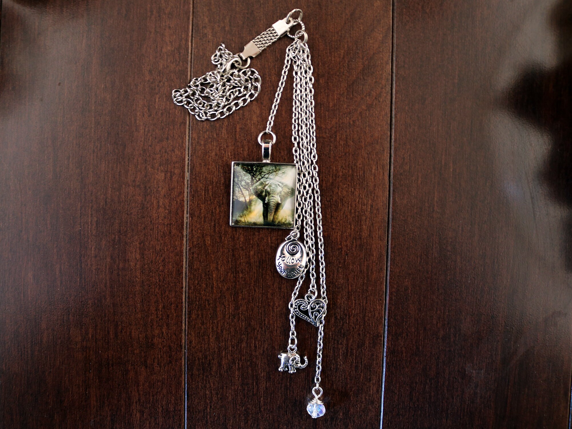 Elephant Love Hanging Car Charm Photo Cabochon Tibetan Silver - Etsy Canada