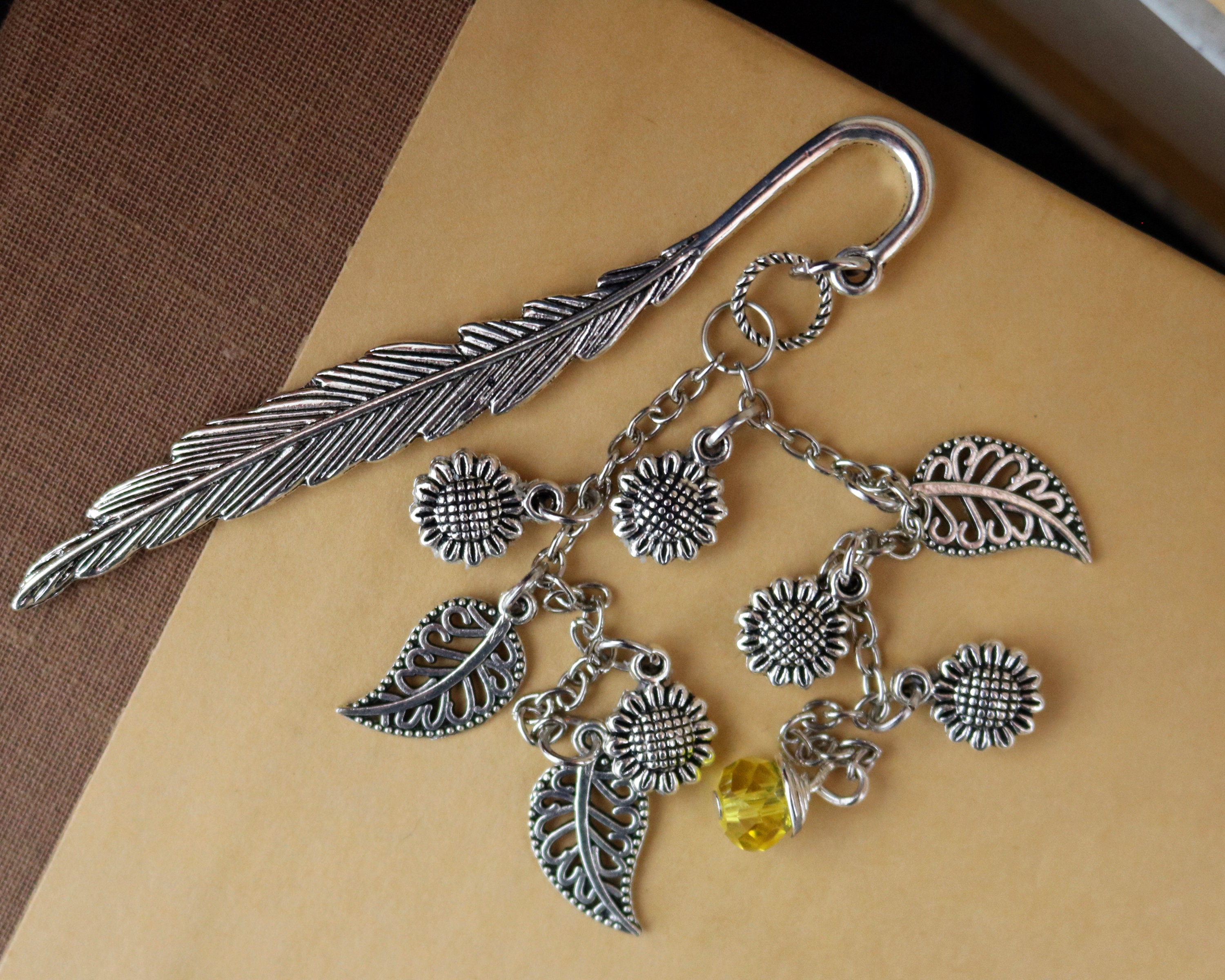 Field of Sunflowers Silver Finish Feather Bookmark With - Etsy Canada