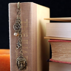 Yoga Zen Bookmark Golden Finish Spiral Detail Bookmark With Buddha Head ...