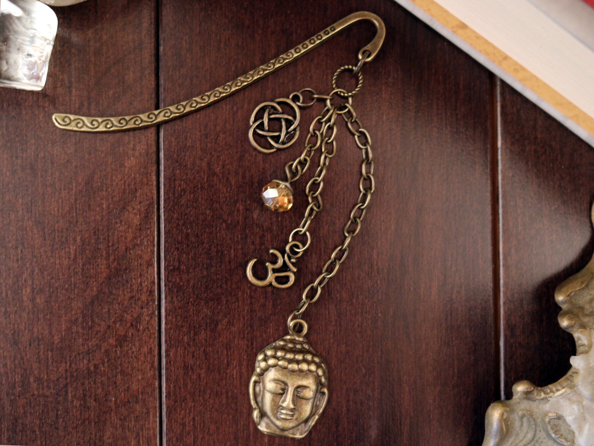 Yoga Zen Bookmark Golden Finish Spiral Detail Bookmark With - Etsy Canada