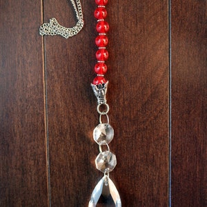 Red Jade Dragon and Crystal Fire Car or Home Hanging Charm With Red ...