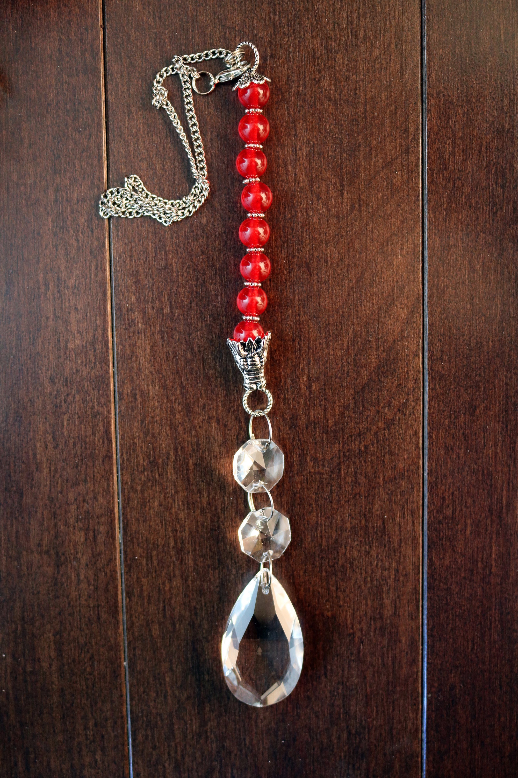 Red Jade Dragon and Crystal Fire Car or Home Hanging Charm | Etsy Canada