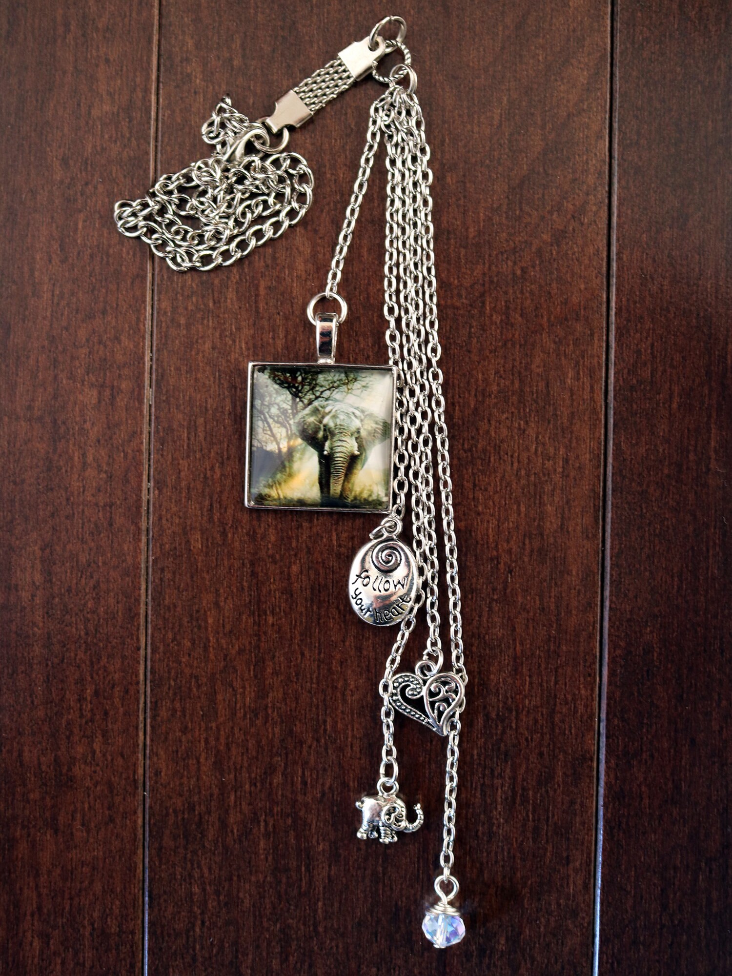 Elephant Love Hanging Car Charm Photo Cabochon Tibetan Silver - Etsy Canada
