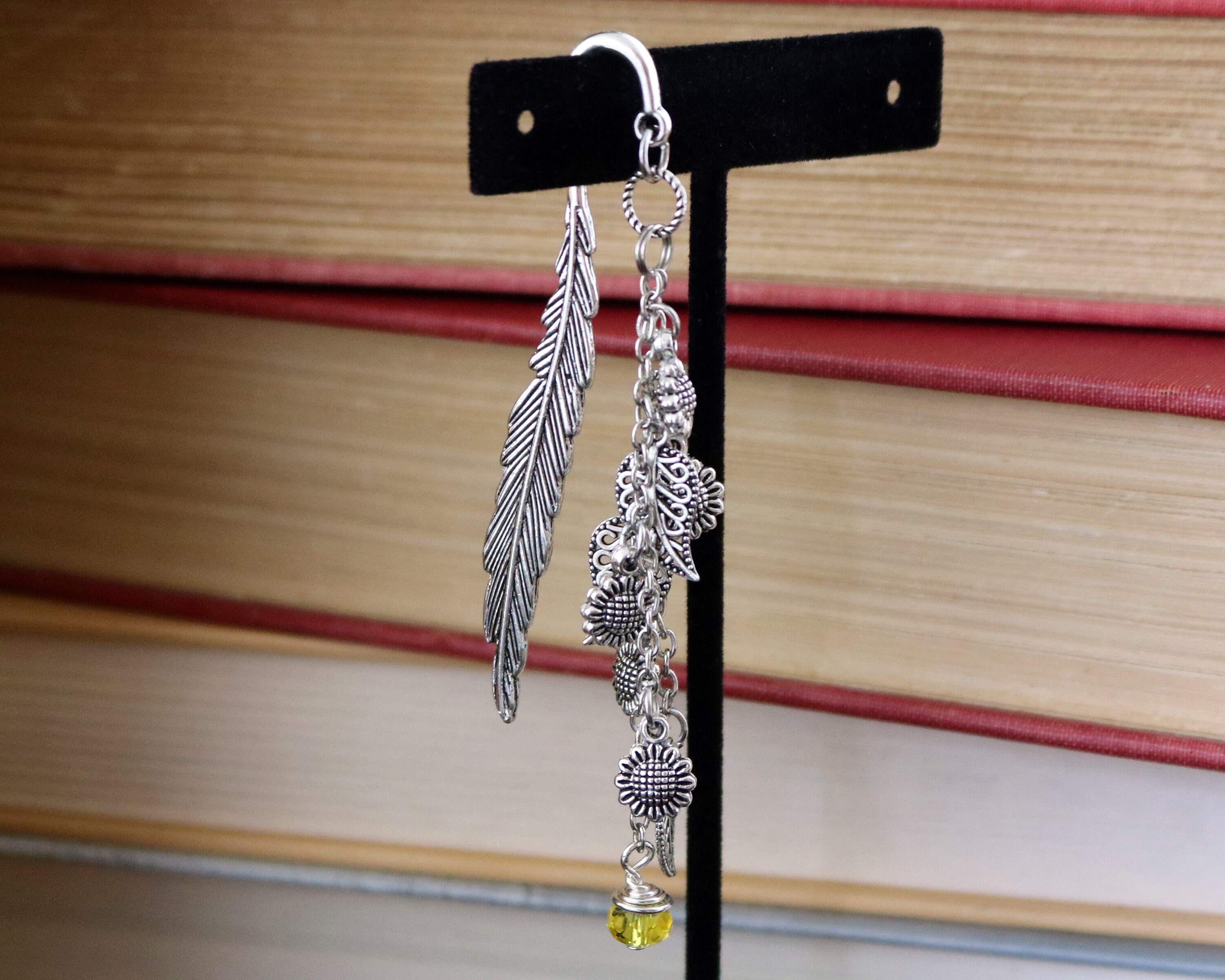 Field of Sunflowers Silver Finish Feather Bookmark With - Etsy Canada